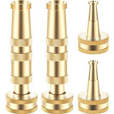 Mudder 4 Pieces Solid Brass Adjustable Nozzle Twist Hose Spray Nozzle ...