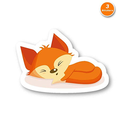 Fox Sticker Cute Animals Stickers 3 Pack Set of 25 3 and 4 Inch Laptop ...