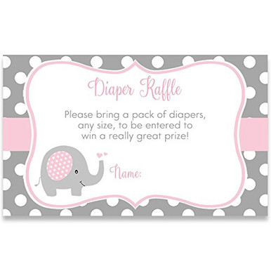 Elephant Baby Shower, Diaper Raffle Tickets, Polka Dots, Little Peanut ...