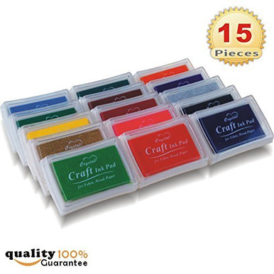 15 Color Craft Ink Pad for Stamp on Paper, Wood or Fabric by PMLAND ...