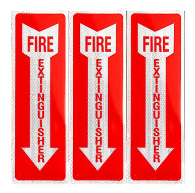 eSplanade Fire Extinguisher Self Glowing Retro Reflective Sign Sticker ...
