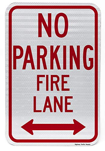 No Parking Fire Lane Sign with Arrow Parking Lot Street Sign Enforces ...