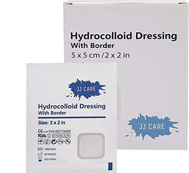 JJ CARE [Pack of 10] Thin Hydrocolloid Dressing with Border 2" x 2 ...