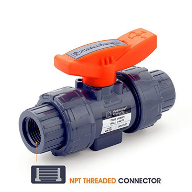 HYDROSEAL Kaplan 1 2 PVC True Union Ball Valve Threaded NPT with Full ...