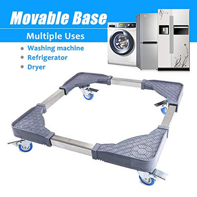 Adjustable Washing Machine Stand with 4 Locked Swivel Wheels Movable ...