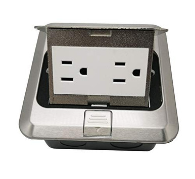 Pop Up Floor Box Countertop Box w 15A with Duplex Receptacle Stainless ...