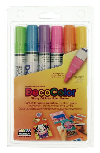 Uchida 300-6C 6-Piece Decocolor Broad Point Paint Marker Set ...