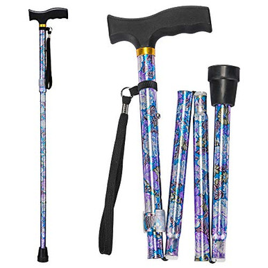 Folding Walking Cane LIXIANG 5 Level Height Adjustable Walking Stick ...