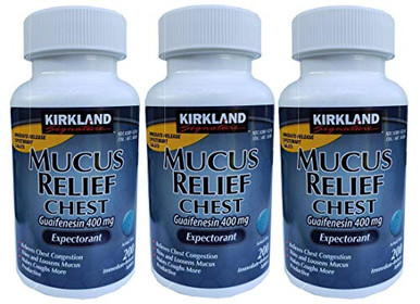 Kirkland Signature Mucus Relief Chest Guaifenesin 400 mg Expectorant ...
