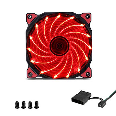 Funrose 15LED Computer Fans 120mm PC Desktop Computer Case DIY 12V 3 ...
