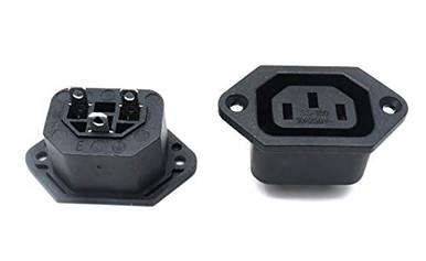ZXHAO Panel Mount Female Inline Power Outlet Connector Socket Plug ...