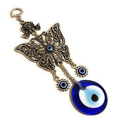 Bion Evil Eye Wall Hanging with Butterfly Butterfly Totem Animal Spirit ...