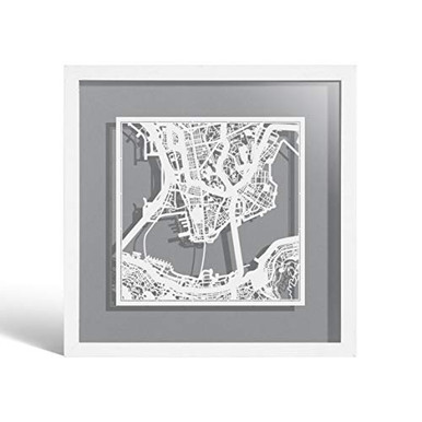 O3 Design Studio Hong Kong Paper Cut Map Framed White map White Frame ...