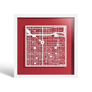 O3 Design Studio Philadelphia Paper Cut Map Framed White map White ...