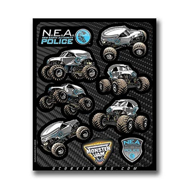 Monster Jam NEA Police Decal Sheet - Warehousesoverstock