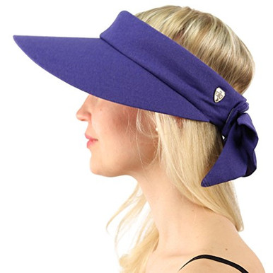 Sun Protection UPF UV Wide Big Brim Linen Cotton Beach Pool Visor Cap ...