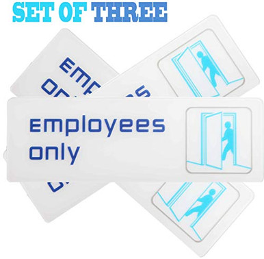 Employees Only Sign Plastic Self Adhesive Staff Only Sign W Symbols ...