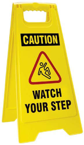 Accuform PFW428 Sturdy Plastic 2 X Fold Ups Floor Sign Legend Caution ...