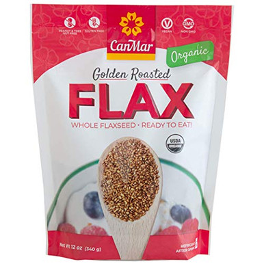 CanMar ORGANIC Golden Roasted Flaxseed 340 g/toasted taste & aroma ...
