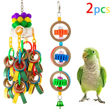 MEWTOGO 2Pcs Paper Rings Bird Chewing Toys Olympic Rings Bird Toy ...