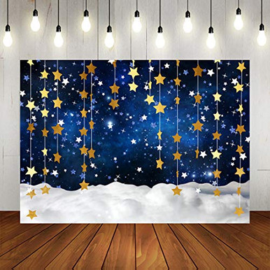 Twinkle Twinkle Little Star Baby Shower Backdrop Glitter Gold Star ...