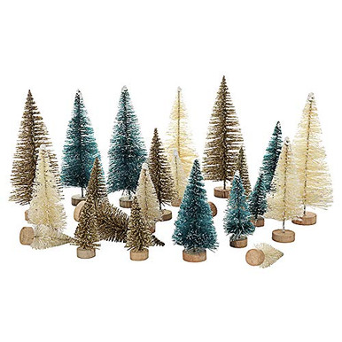 UHBGT Mini Tabletop Christmas Tree, 24pcs Miniature Pine Trees Frosted ...