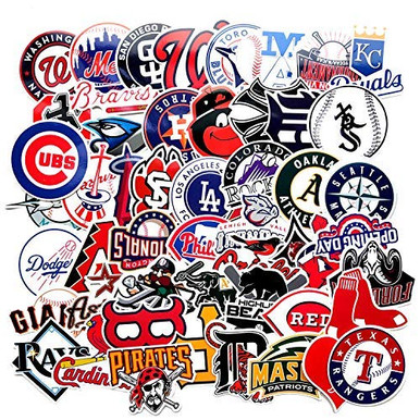 53 Pcs MLB Baseball Team Logo Stickers Pack Waterproof Vinyl for ...