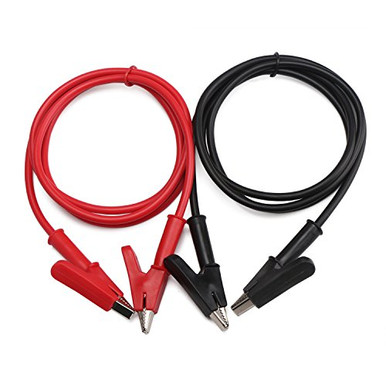 DROK 200135 Dual Ended Alligator Clips Test Lead Black and Red 15A 39.3 ...