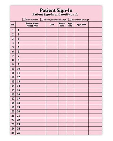 Patient Sign-in Label Forms 8-1/2" x 11" - Patients Sign in Sheets ...