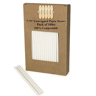 Perfectware 7.75 Jumbo Paper Straw Un 100 7.75" Jumbo Paper Straw ...