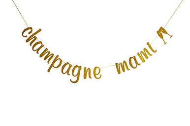 Champagne Mami Banner Drake Bunting Sign Gold Glitter Party Decorations ...