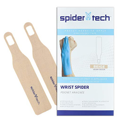 Spidertech Precut Wrist Kinesiology Tape Pack of 2 (Beige) Water ...