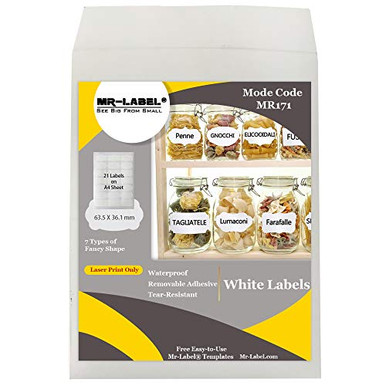 Mr Label 7 Types of Fancy Shape Waterproof Removable Adhesive Labels ...