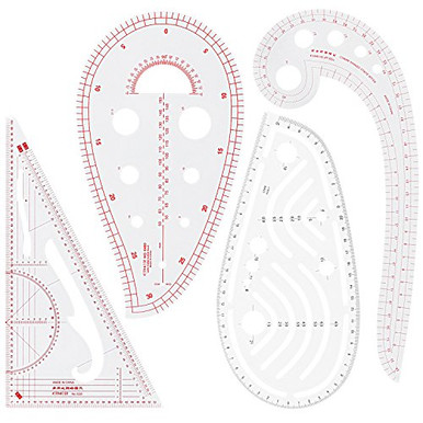 Sew Ruler, Acrux7 Sewing Tool 4 Style Set, Armhole, French Curve, Sew ...