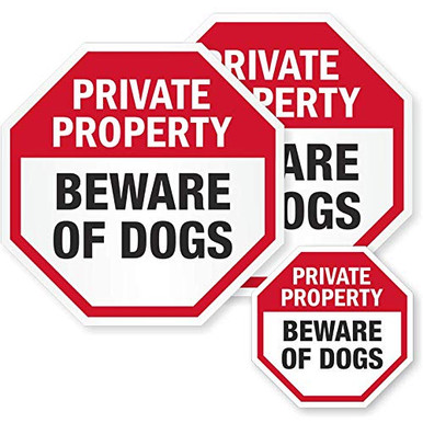 SmartSign Private Property Beware of Dogs Decals Set Two 4 x4 One 275 ...