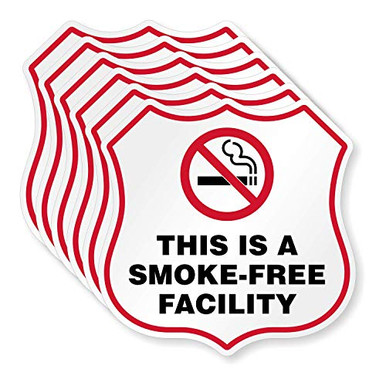 SmartSign This is A Smoke Free Facility Stickers No Smoking Decals Pack ...