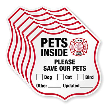 SmartSign Please Save Our Pets Pets Inside Decal Set Six Pack of 275 x ...
