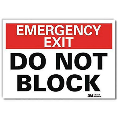 "Emergency Exit - Do Not Block" Label by SmartSign | 10" x 14" 3M ...