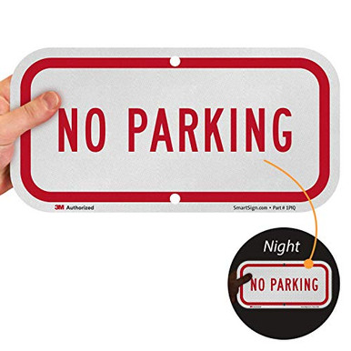 SmartSign Small No Parking Sign, Supplemental 6 x 12 Inches Sign, 3M ...