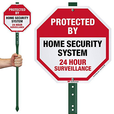 SmartSign Protected by Home Security System 24 Hour Surveillance Sign ...