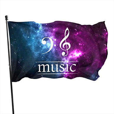 Retro Bass Clef Musical Symbol 3x5 FT American Flag, Outdoor Banner ...