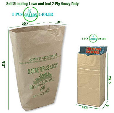 Leaf Lawn Paper Bag Garden Home Heavy Duty Refuse Waste Paper Bag 37 ...