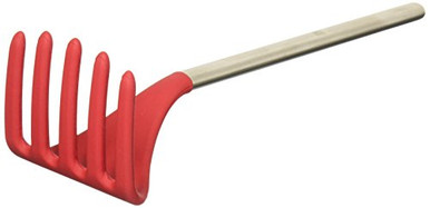 Tovolo Red Silicone Pasta Rake Cooking and Serving Utensil Stainless ...