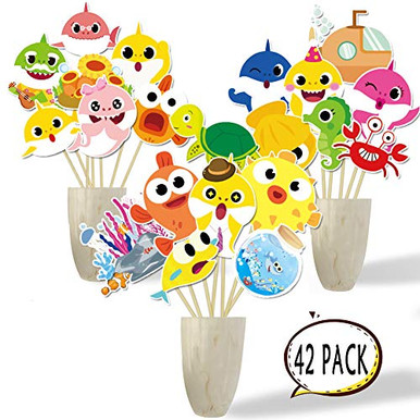 Shark Theme Cute Carnival Table Topper Centerpiece Sticks Shark Party ...