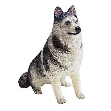 RECUR Siberian Husky Toy Puppy Dog Animal Figurines , Realistic Hand ...