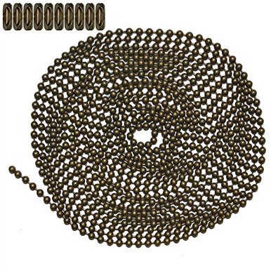 10 Foot Length Ball Chain Number 6 Size Medieval Brass 10 Matching ...