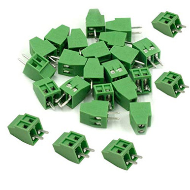 QMseller 2 Pin 254mm Pitch 150V 6A PCB Mount Screw Terminal Block ...