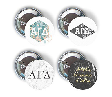 Alpha Gamma Delta Sorority Marble Variety Pack of Buttons Pin Back ...