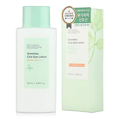 ROUND AROUND Greentea Cica Sun Lotion 100ml, SPF50+ PA++++ ROUND A ...