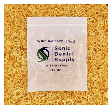 Sonic Dental Amber 5 16 X Heavy 65 oz Orthodontic Elastic Braces Dental ...